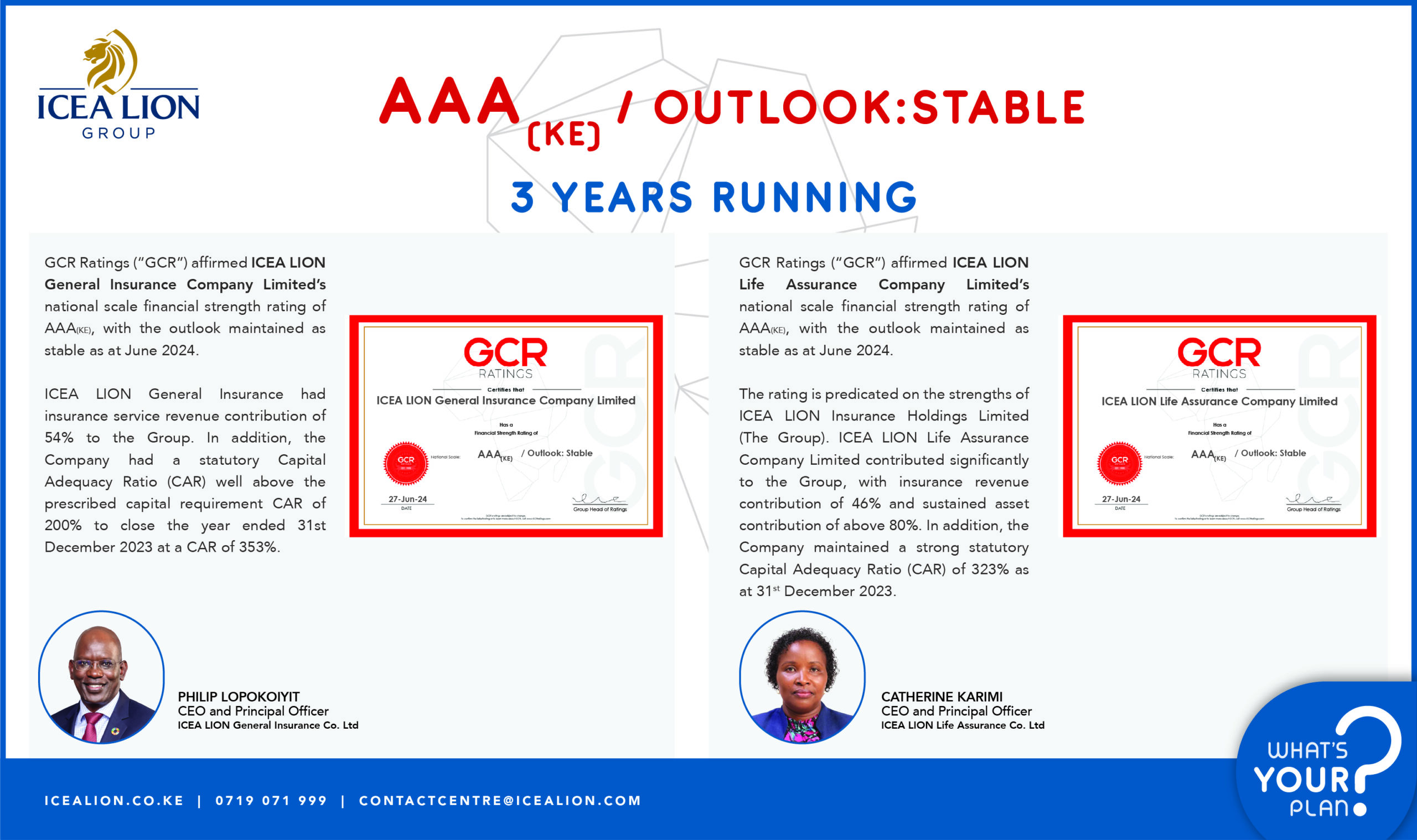 GCR Ratings affirms ICEA LION General Insurance & Life Assurance with a ...